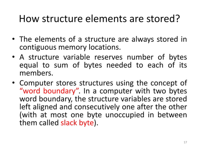 Structure in C | PPTX | Programming Languages | Computing
