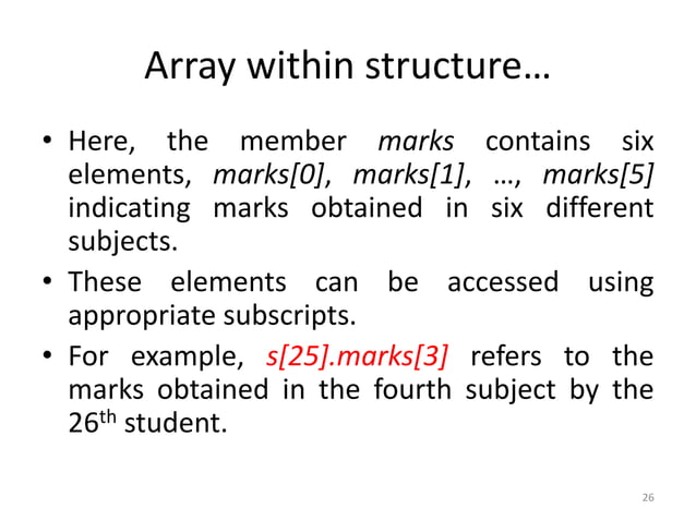 Structure in C | PPTX | Programming Languages | Computing