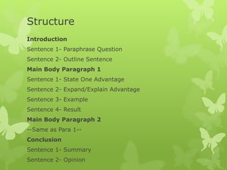 IELTS Writing Task 2 Essay Structures | PPTX