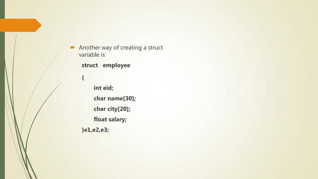 Structure in c language | PPT