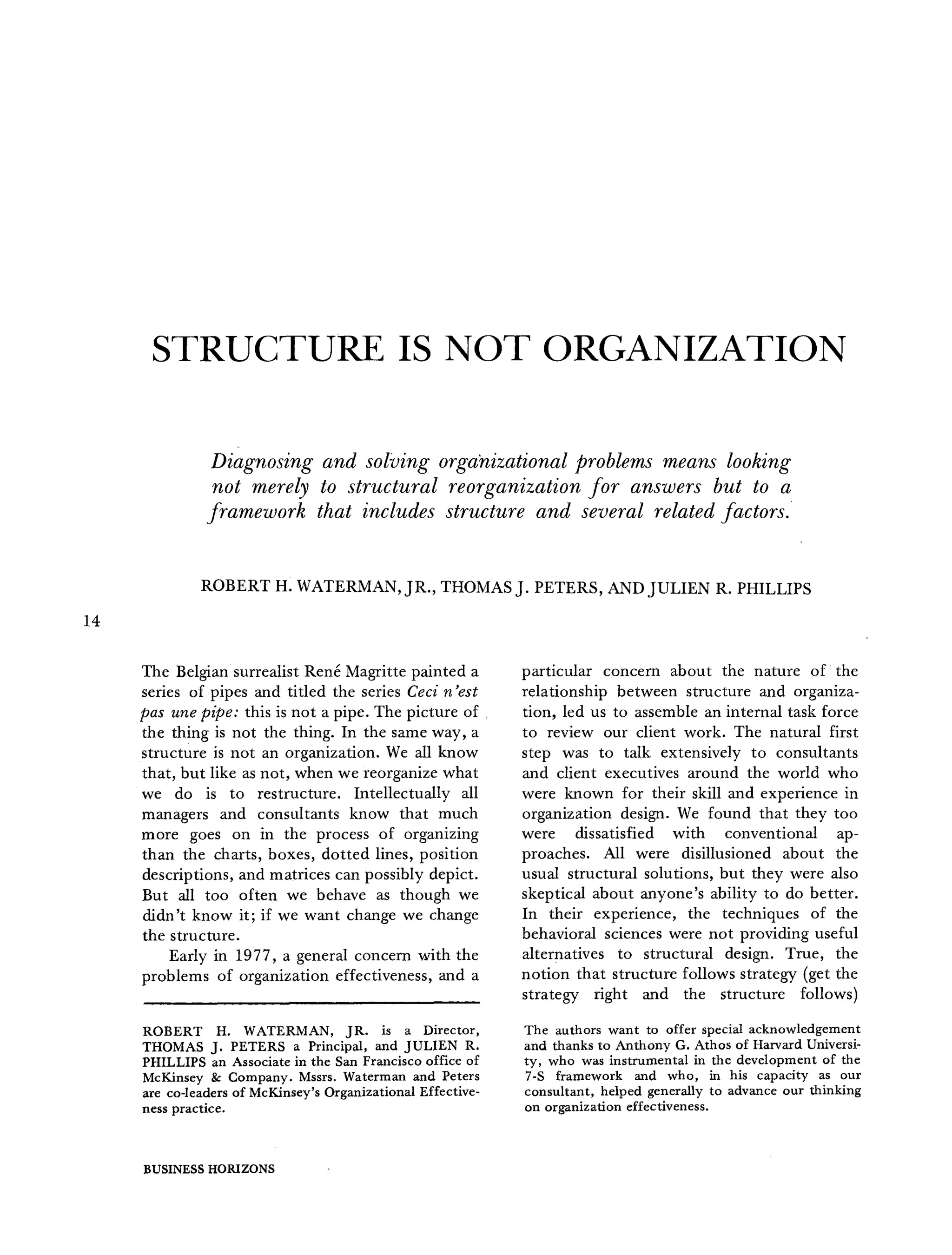 Structure is not organization | PDF