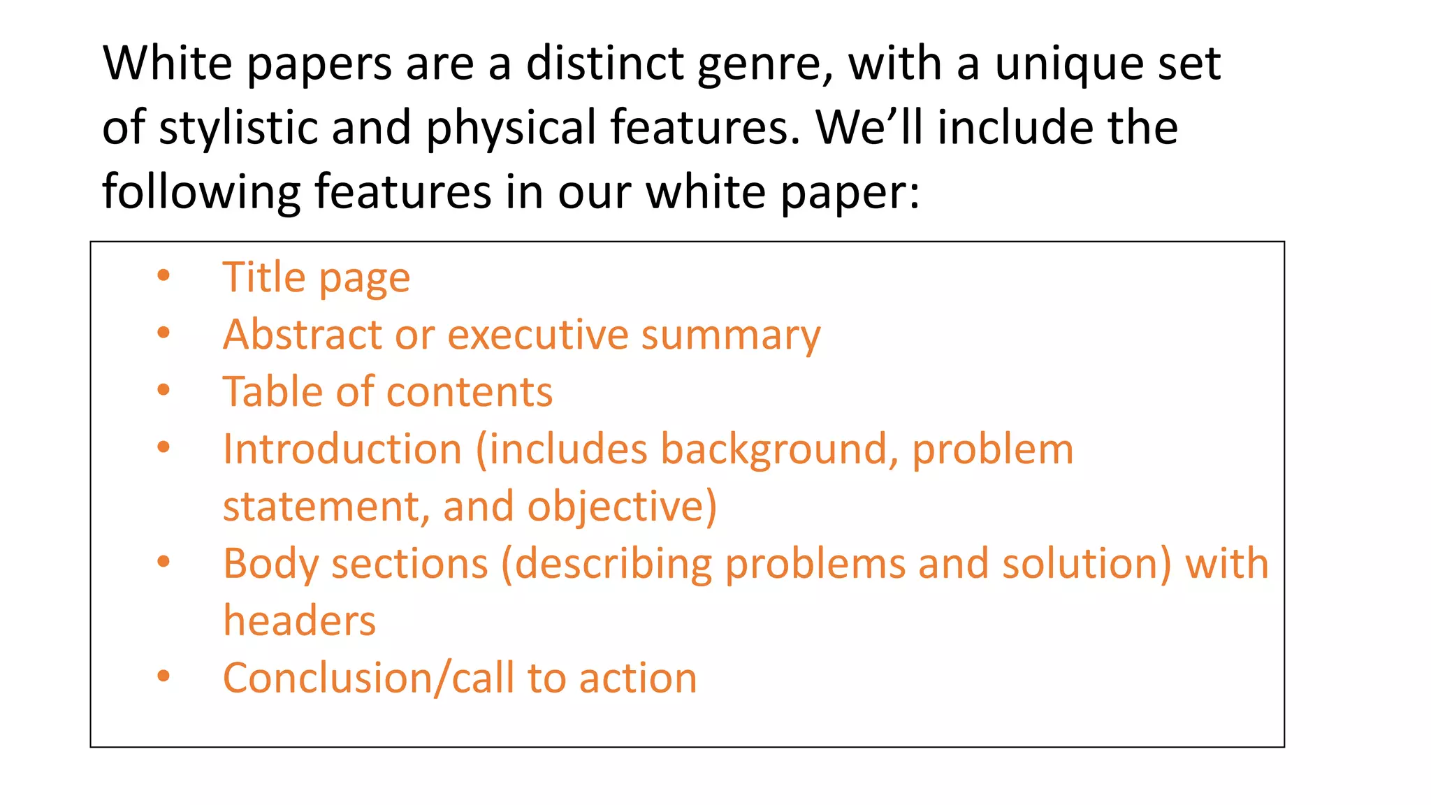 Structure of White Papers | PPTX