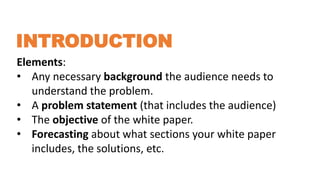 Structure of White Papers | PPTX
