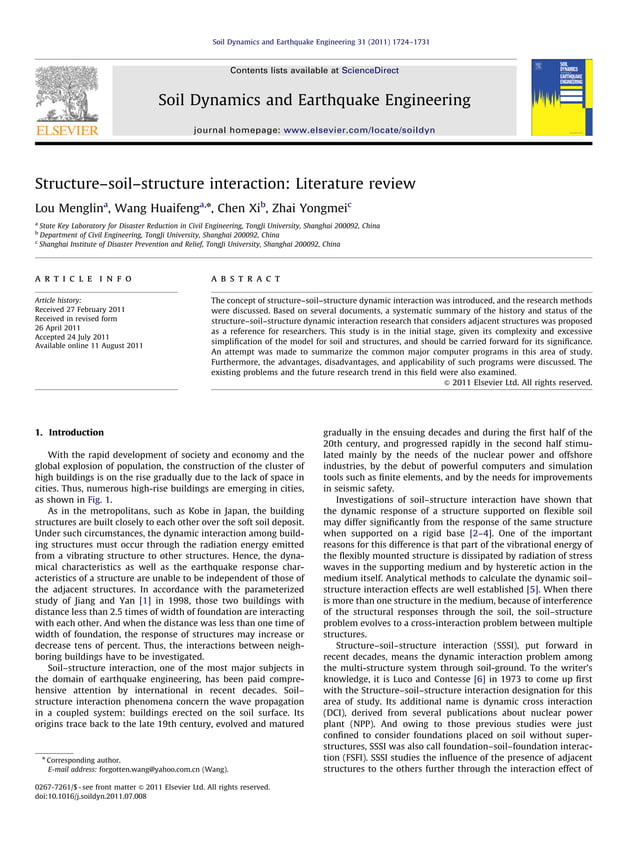 Structure soil-structure interaction literature review | PDF