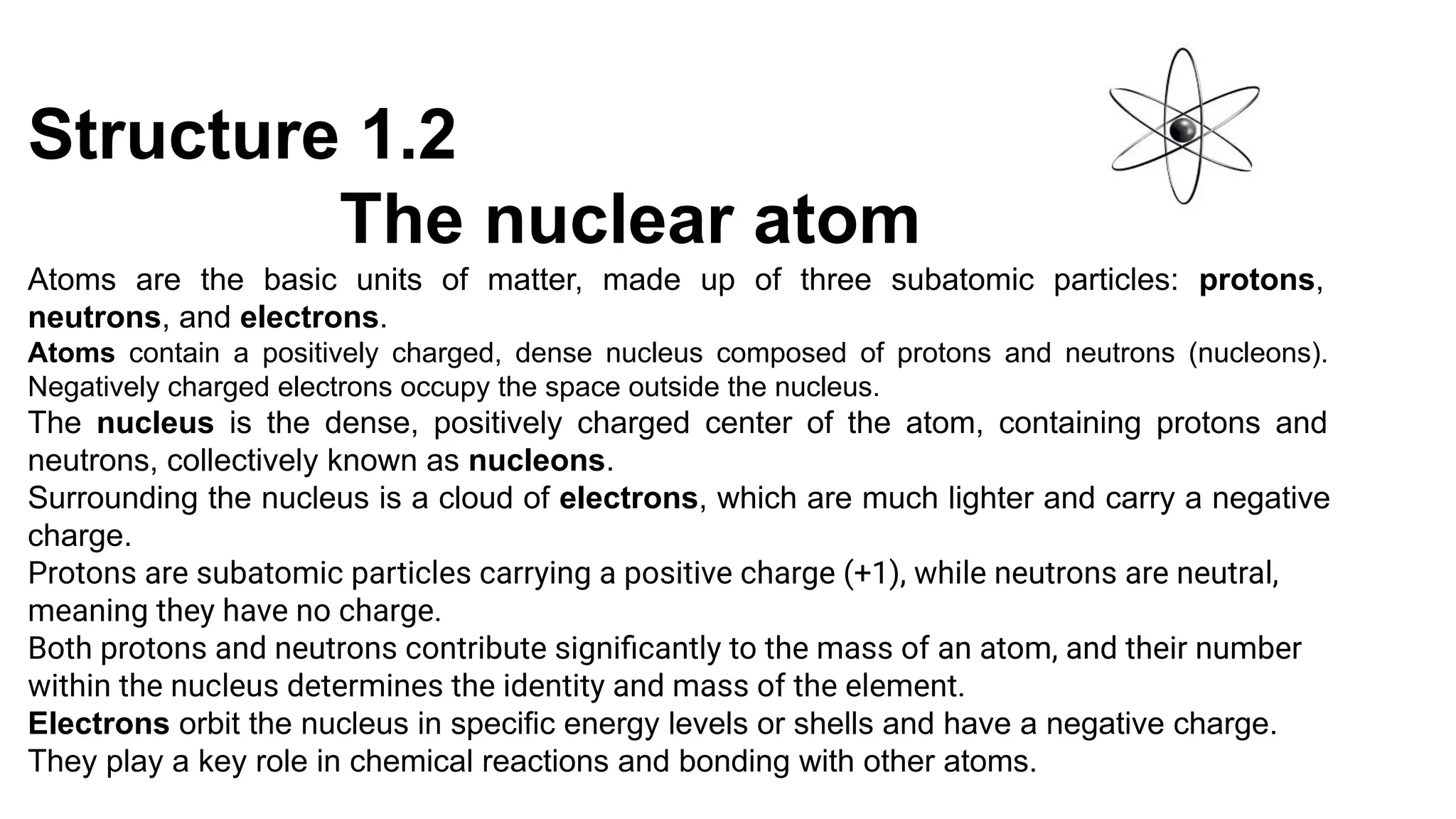 Structure 1.2 The nuclear atom.pdf by Anoosha Qaisar | PDF