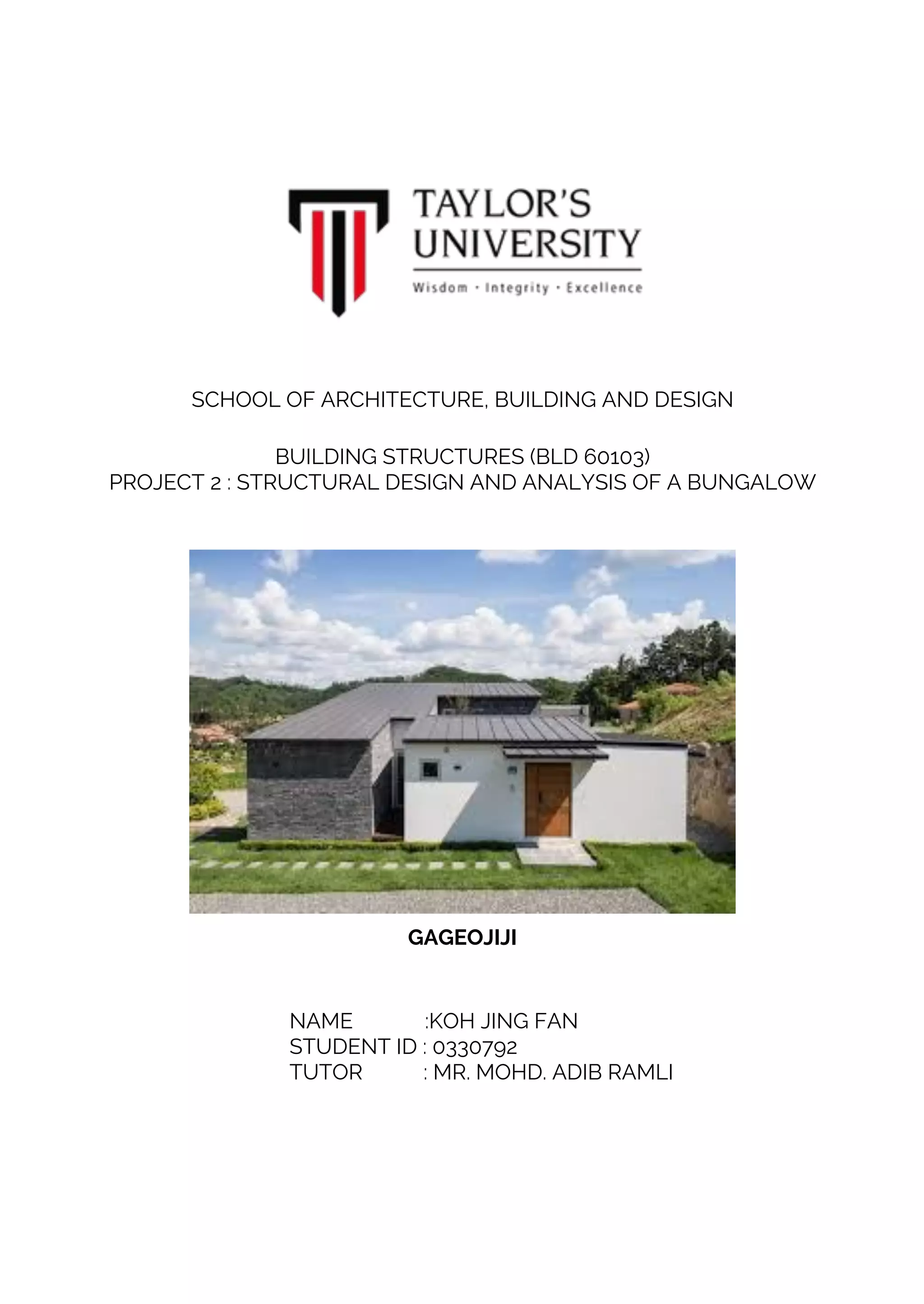 Structural Analysis of a Bungalow | PDF