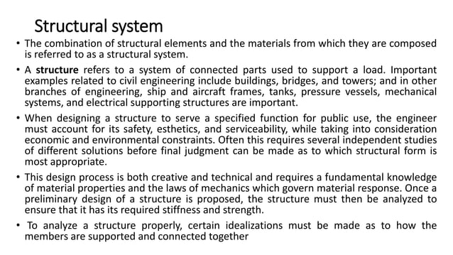 STRUCTURE ANALYSIS-1 structural elements.pptx | Civil Engineering ...