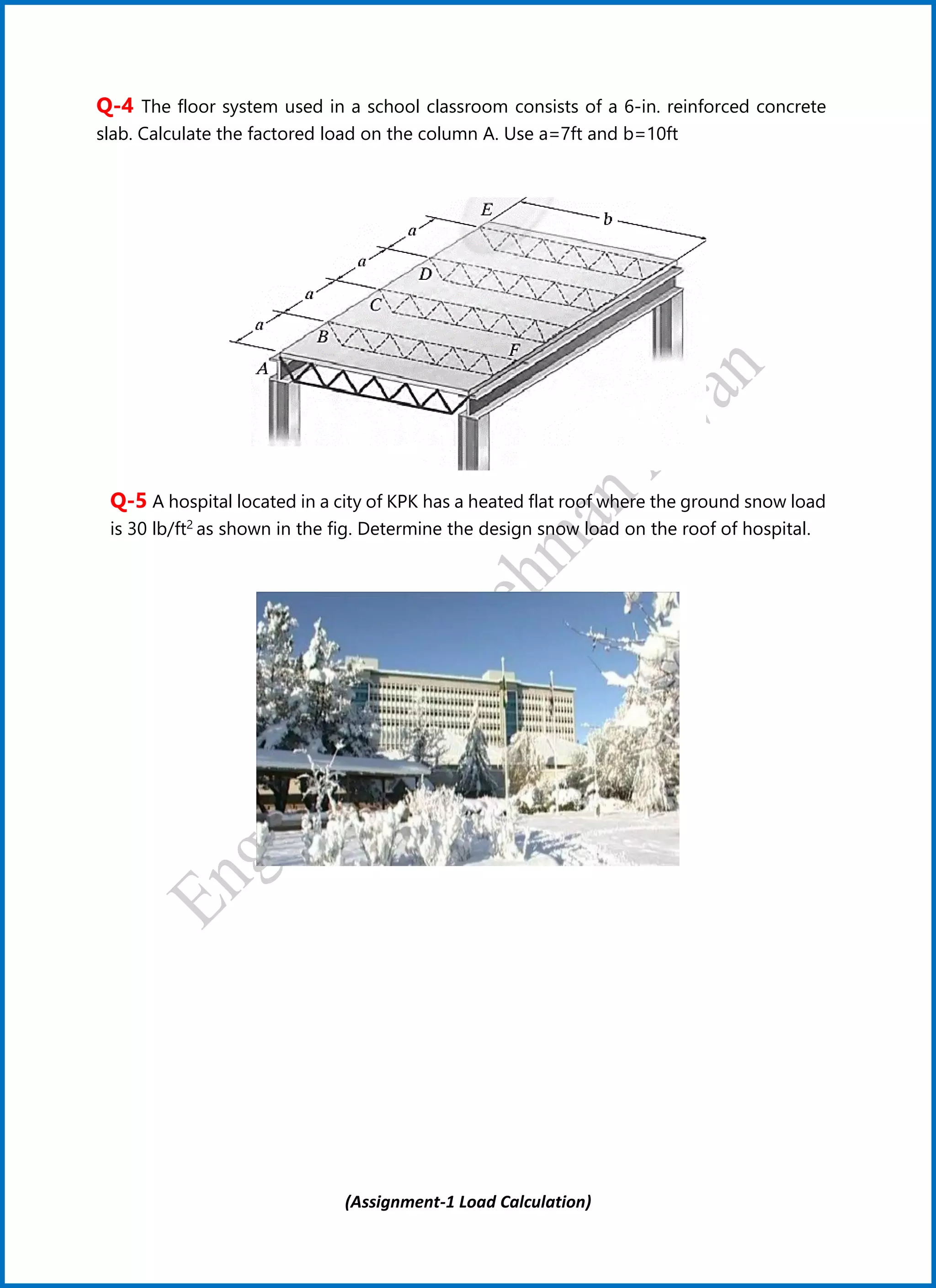 Structure analysis assignment 1 load-calculation | PDF