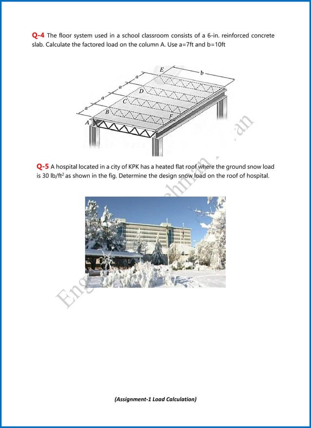 Structure analysis assignment 1 load-calculation | PDF