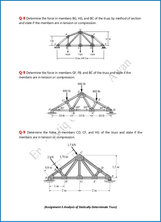 Structure analysis assignment 5 analysis of statically determinate tr…