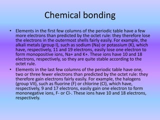Structure and bonding of chemistry ppt | PPTX | Chemistry | Science