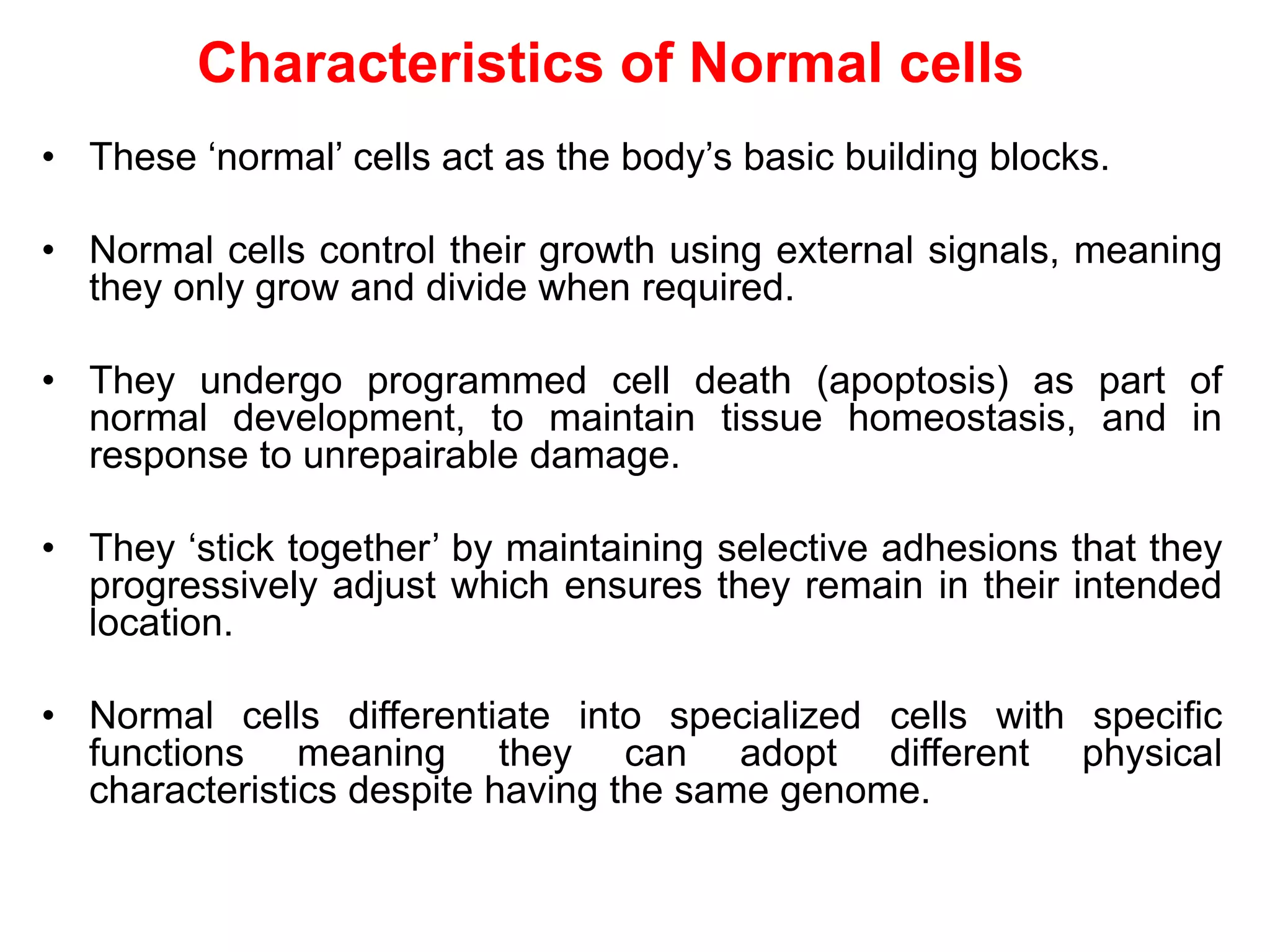 Structure and Characteristics of Normal and Cancerous cells.pptx
