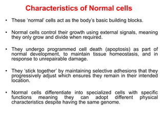 Structure and Characteristics of Normal and Cancerous cells.pptx