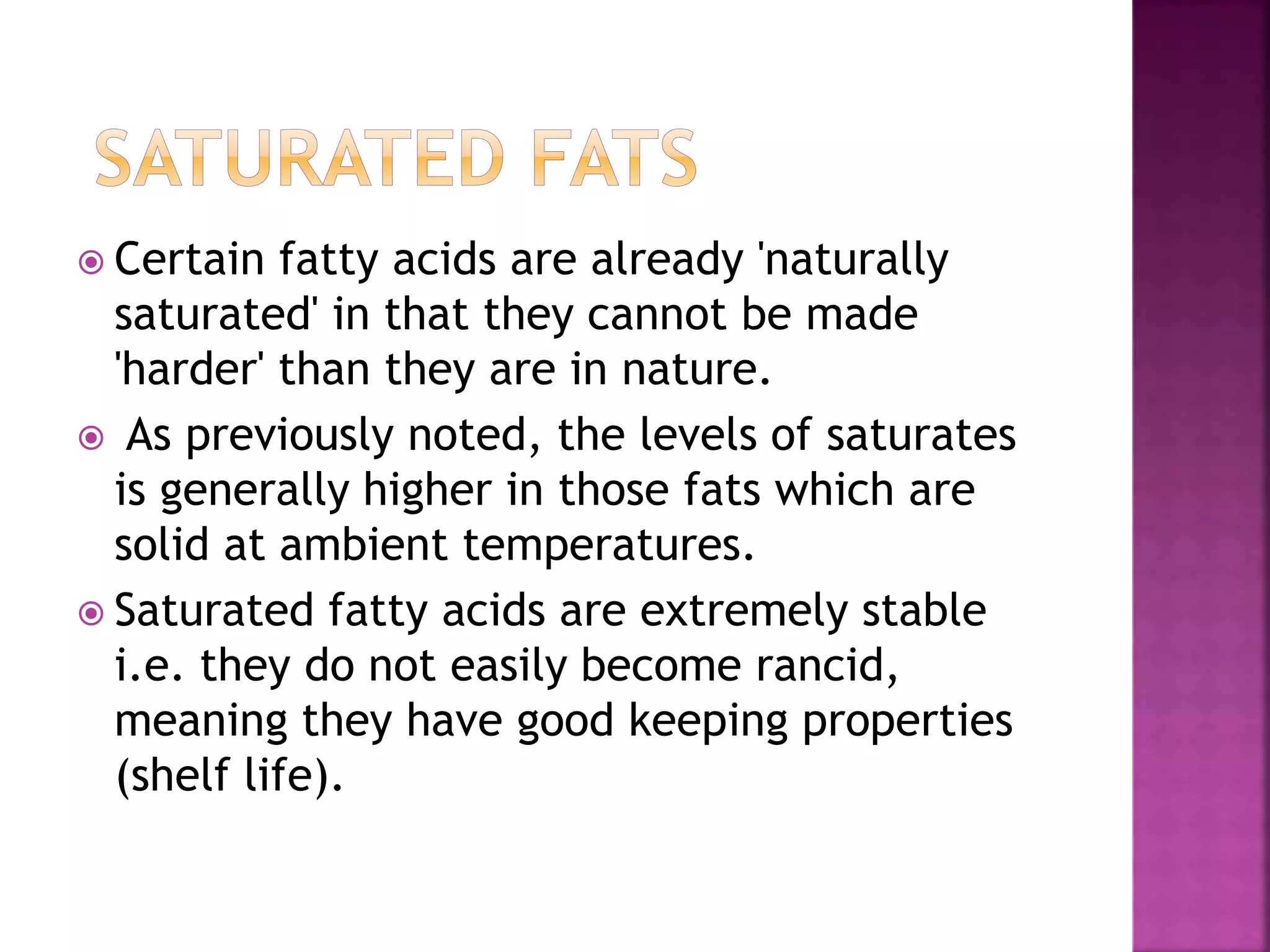 Structure and classification of fats& oils | PPTX