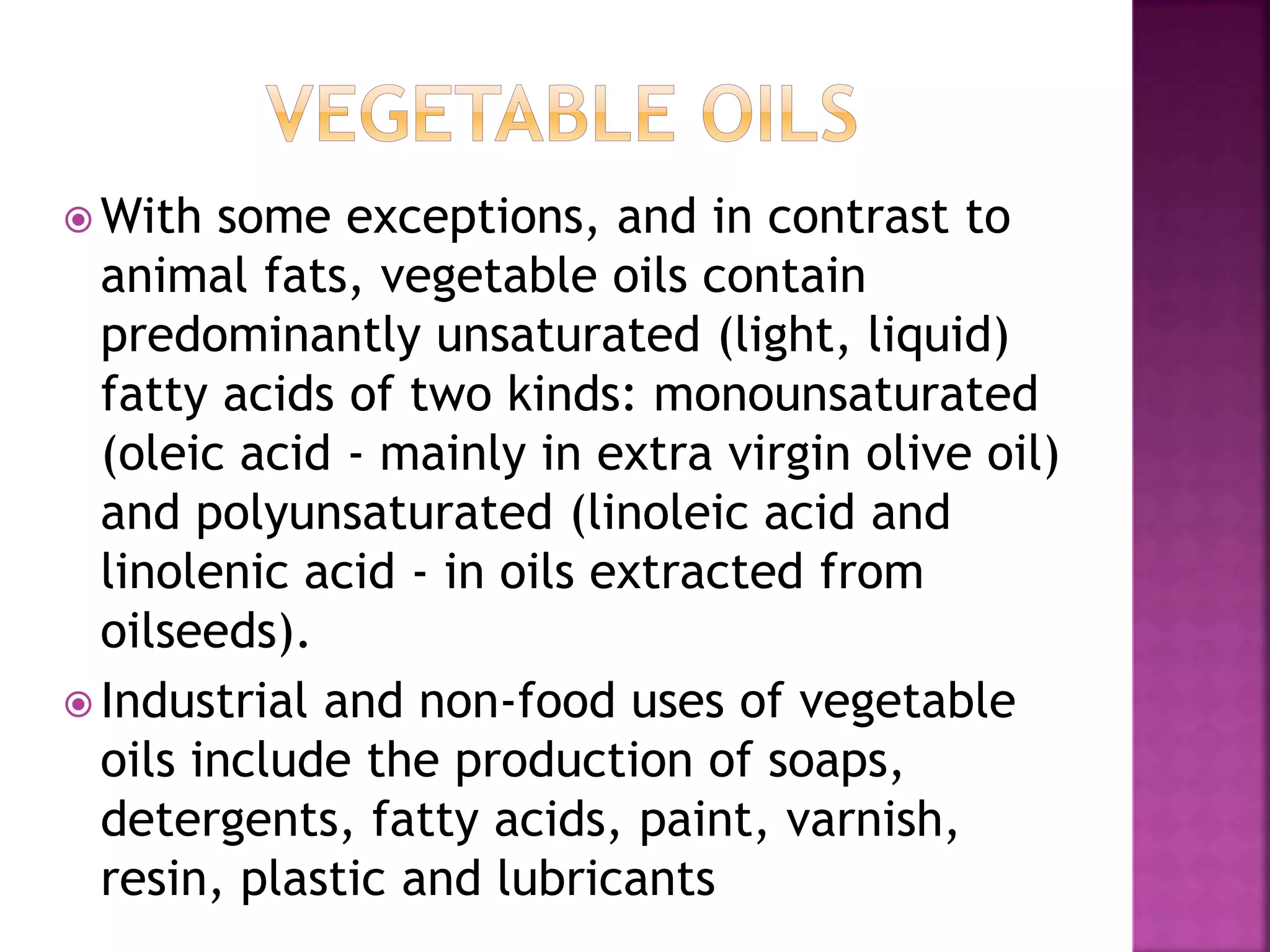 Structure and classification of fats& oils | PPTX