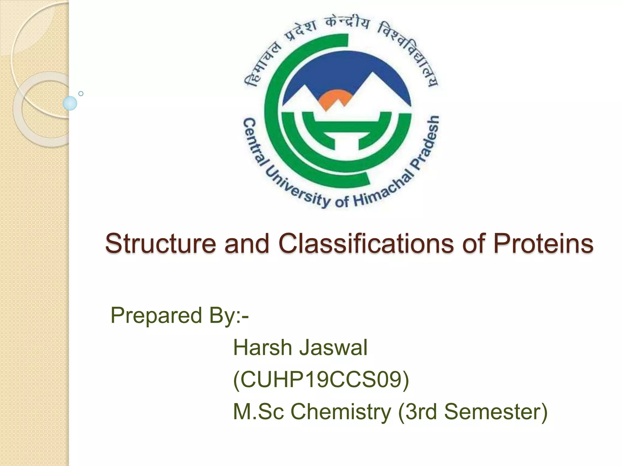 Structure and classifications of proteins | PPT