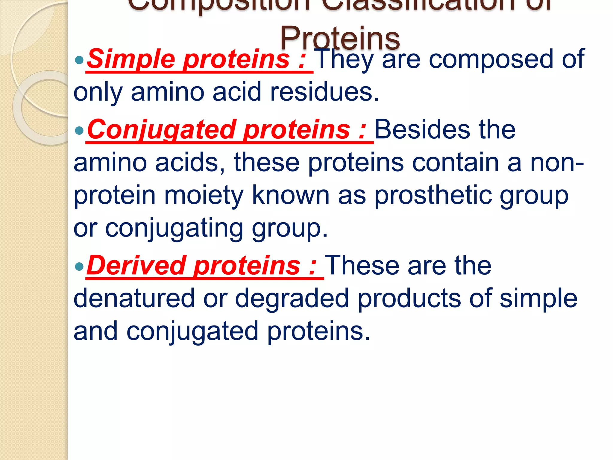 Structure and classifications of proteins | PPT