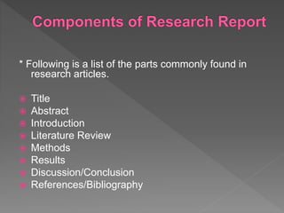 Structure and Components of research report_Pavan.pptx