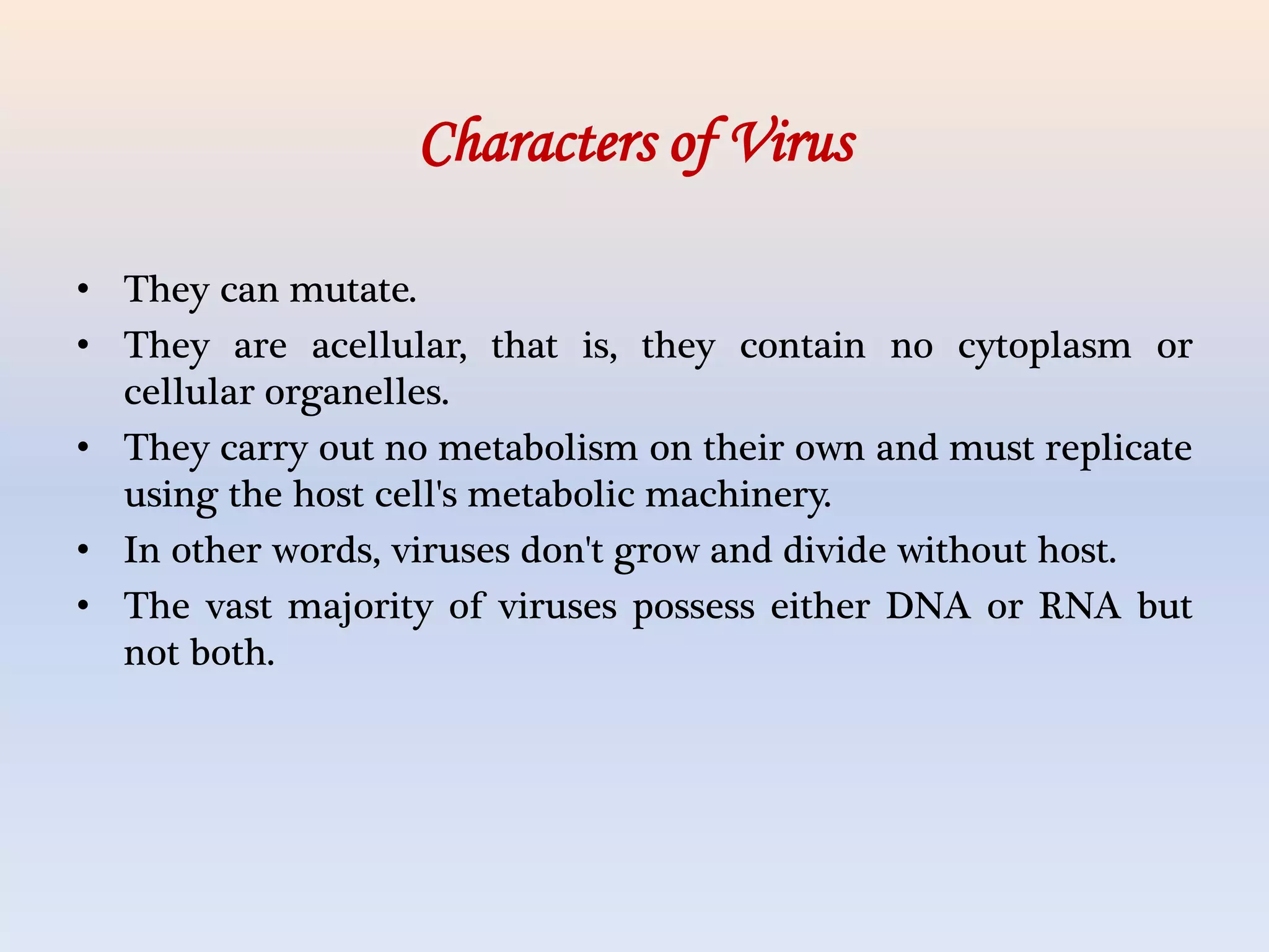 Structure and diversity of virus | PPTX