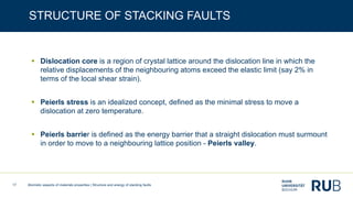 Structure and Energy of Stacking Faults - Nithin Thomas | PDF