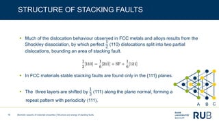 Structure and Energy of Stacking Faults - Nithin Thomas | PDF