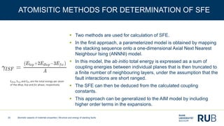 Structure and Energy of Stacking Faults - Nithin Thomas | PDF