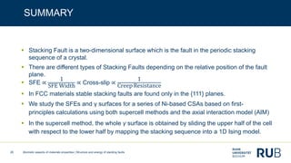 Structure and Energy of Stacking Faults - Nithin Thomas | PDF