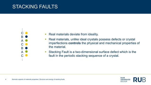Structure and Energy of Stacking Faults - Nithin Thomas | PDF