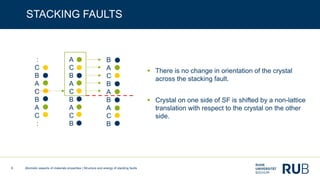 Structure and Energy of Stacking Faults - Nithin Thomas | PDF