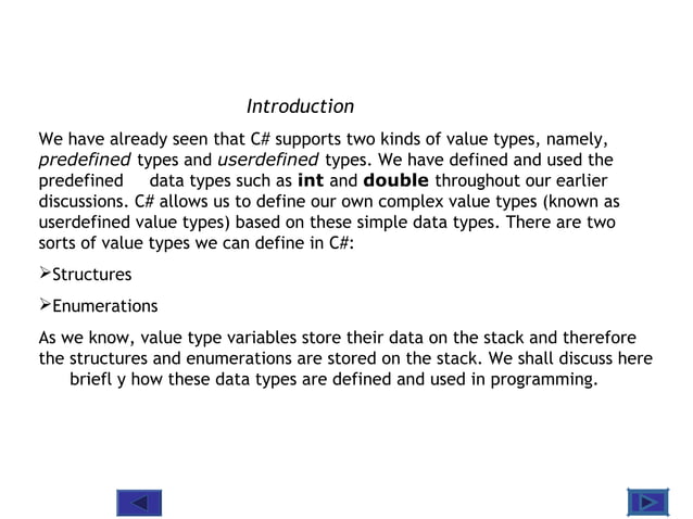 Structure and Enum in c# | PPT