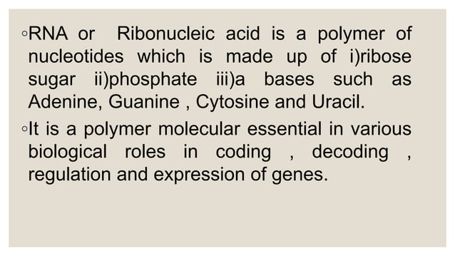 Structure and function of rna | PPTX