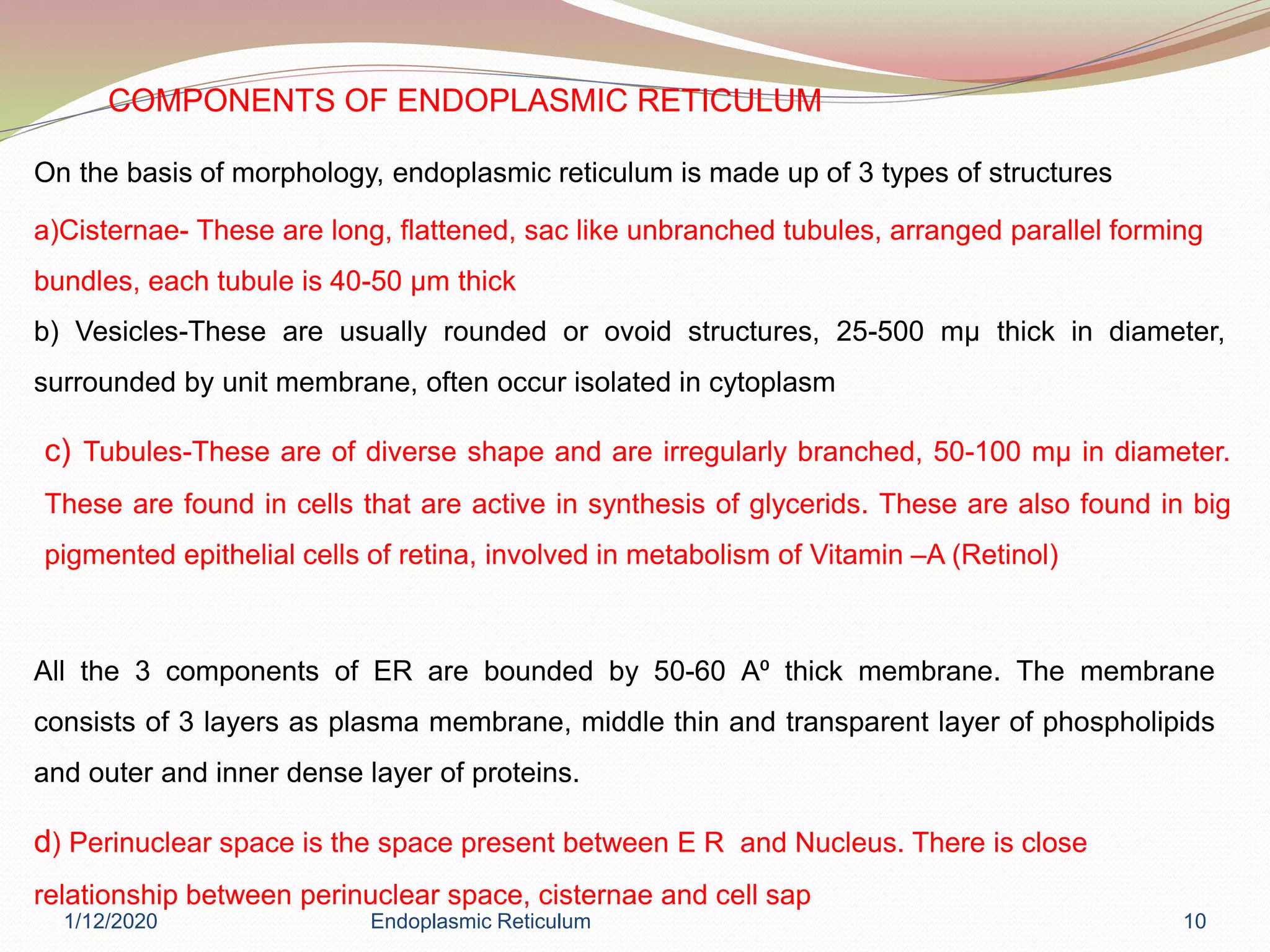 Structure and functions of endoplasmic reticulum | PPTX