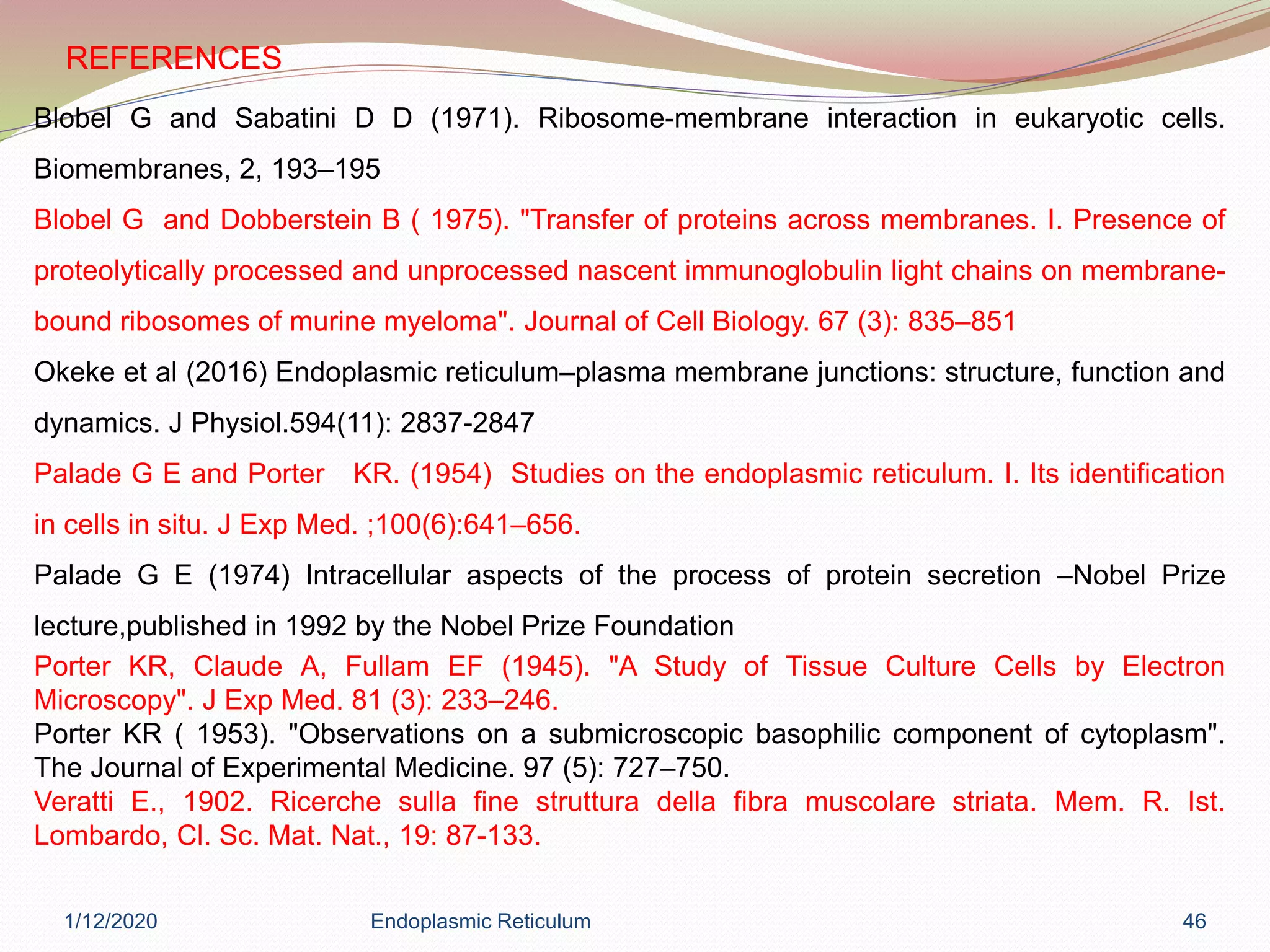 Structure and functions of endoplasmic reticulum | PPTX