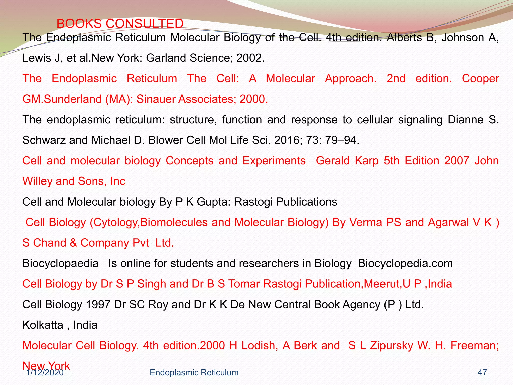 Structure and functions of endoplasmic reticulum | PPTX