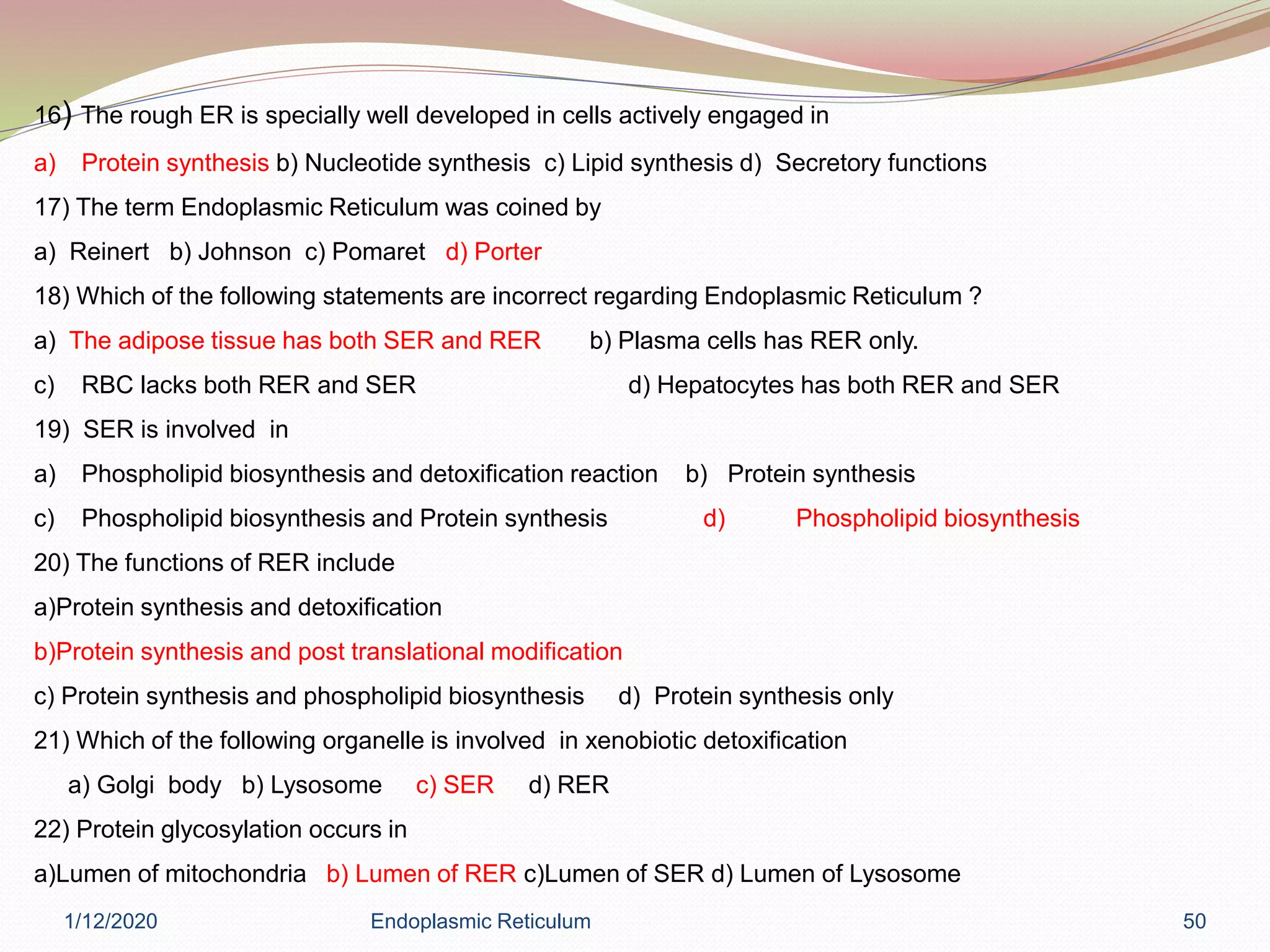 Structure and functions of endoplasmic reticulum | PPTX