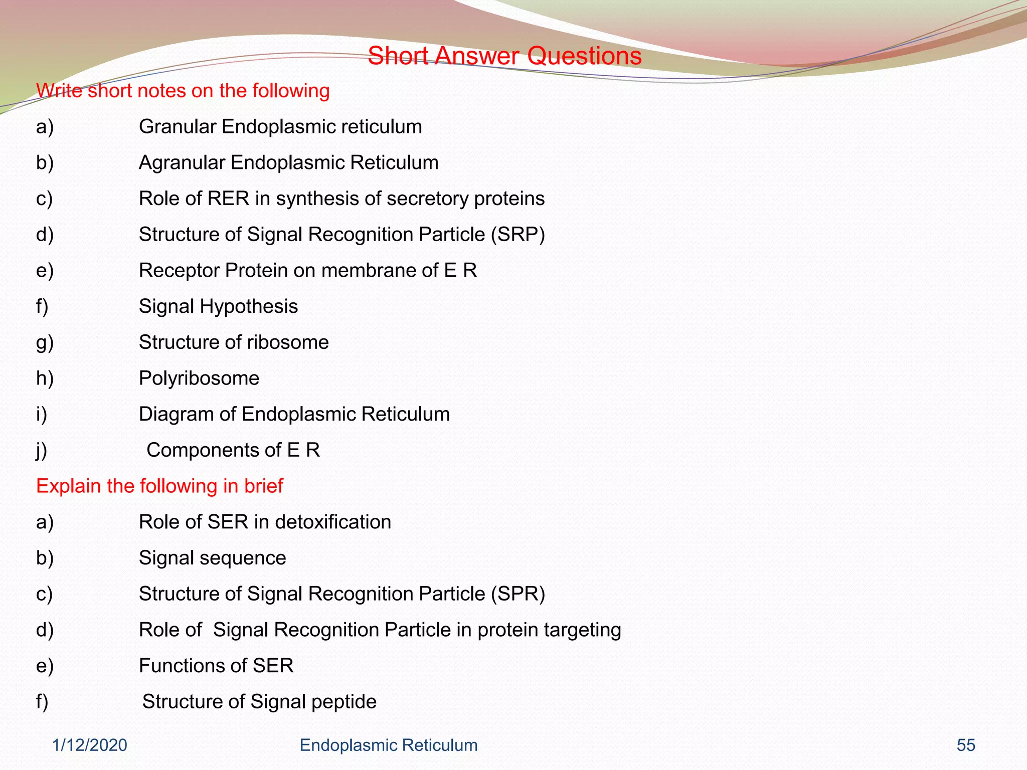 Structure and functions of endoplasmic reticulum | PPTX