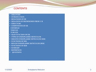 Structure and functions of endoplasmic reticulum | PPTX
