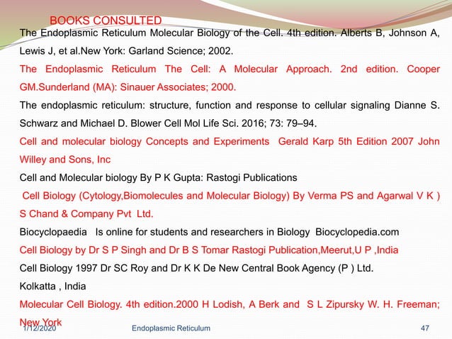 Structure and functions of endoplasmic reticulum | PPTX | Biological Sciences | Science