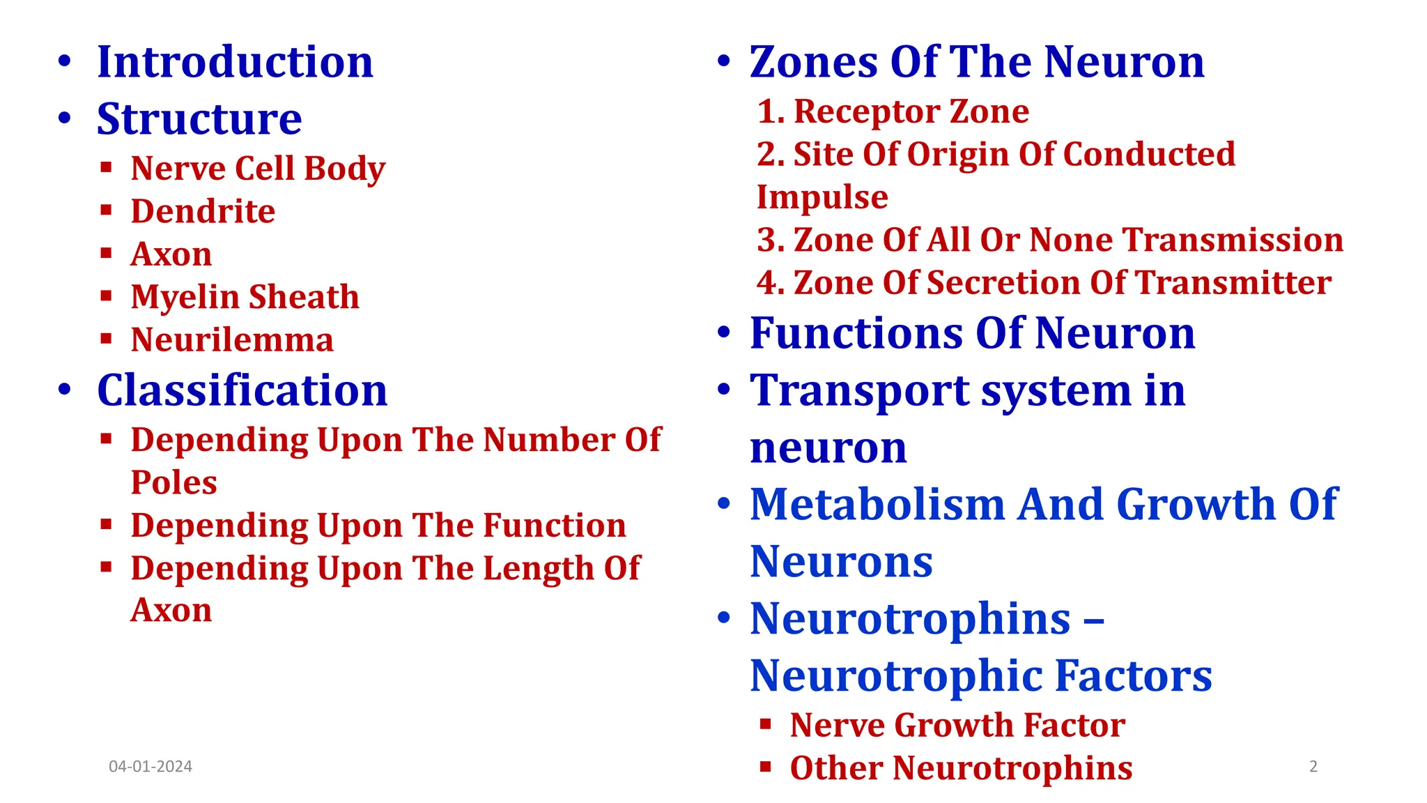 NEURON,NERVE GROWTH FACTORS, CYTOKININES | PPTX