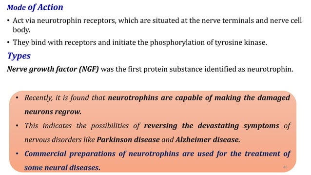 NEURON,NERVE GROWTH FACTORS, CYTOKININES | PPTX