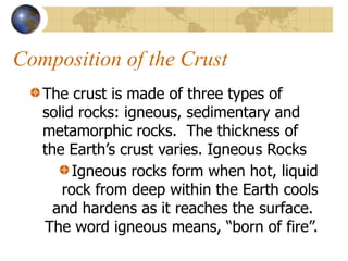 Structure and Material of the Earth Geography | PPTX