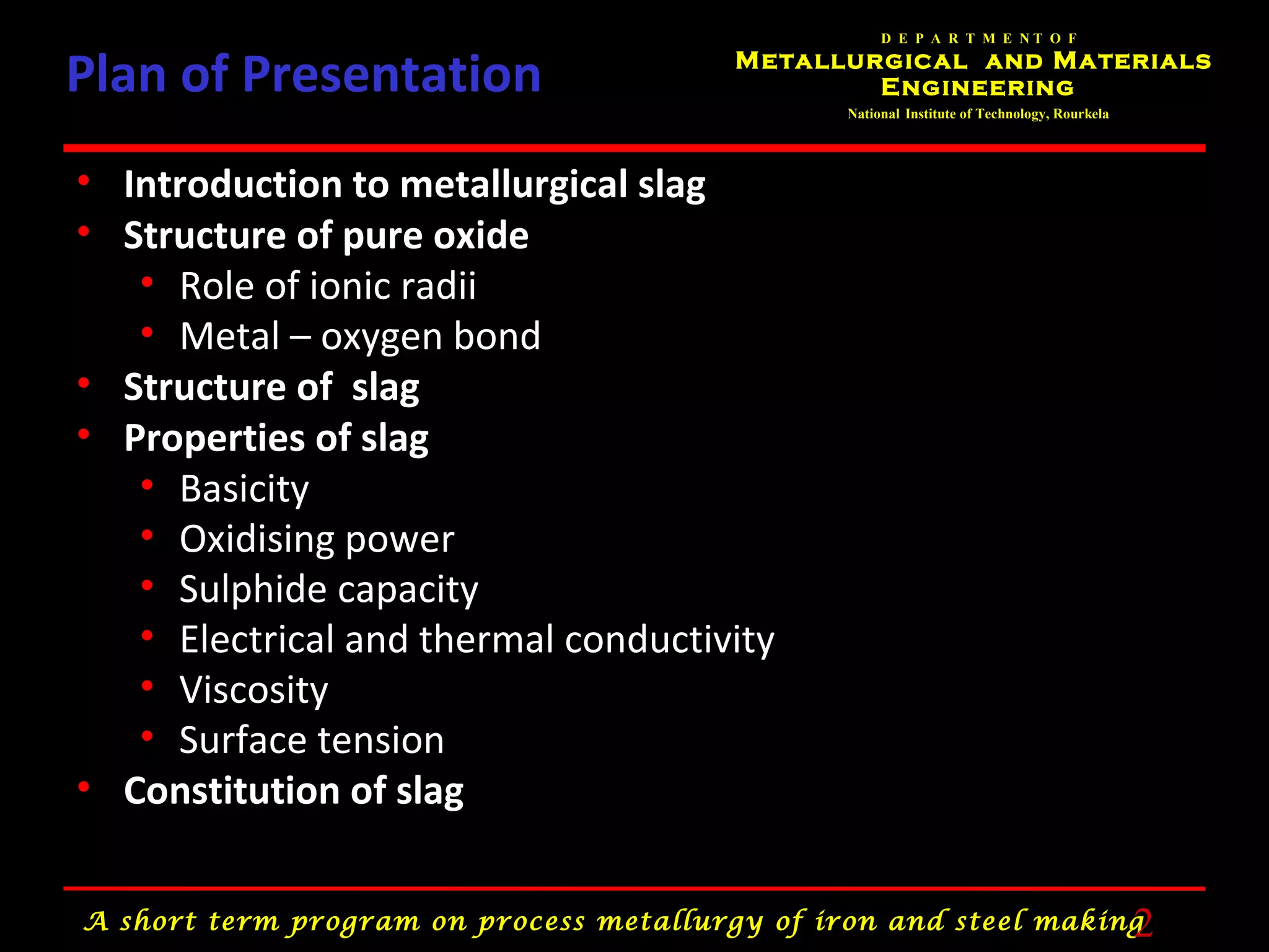 Structure and properties of metallurgical slag ss | PPT