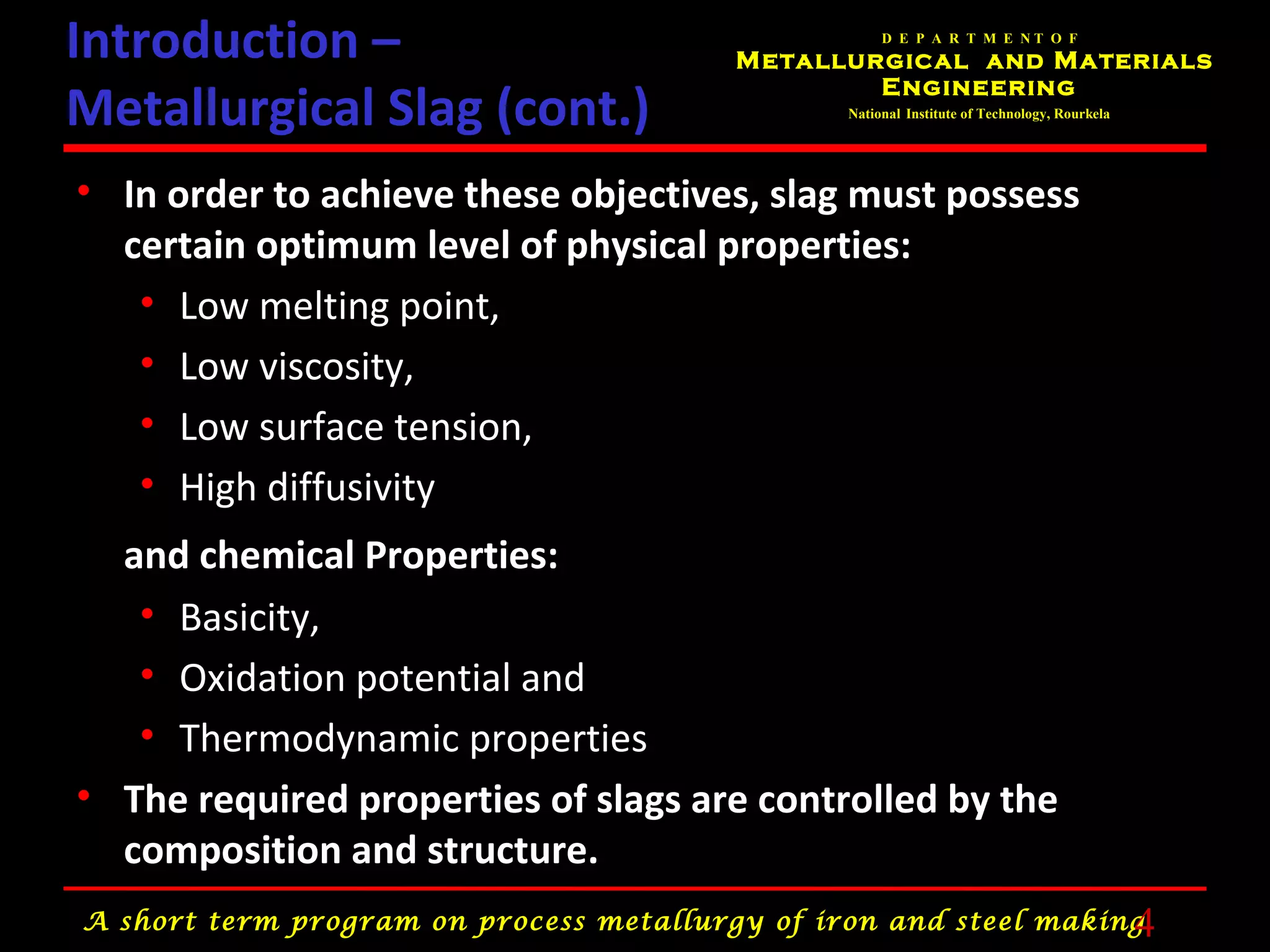Structure and properties of metallurgical slag ss | PPT