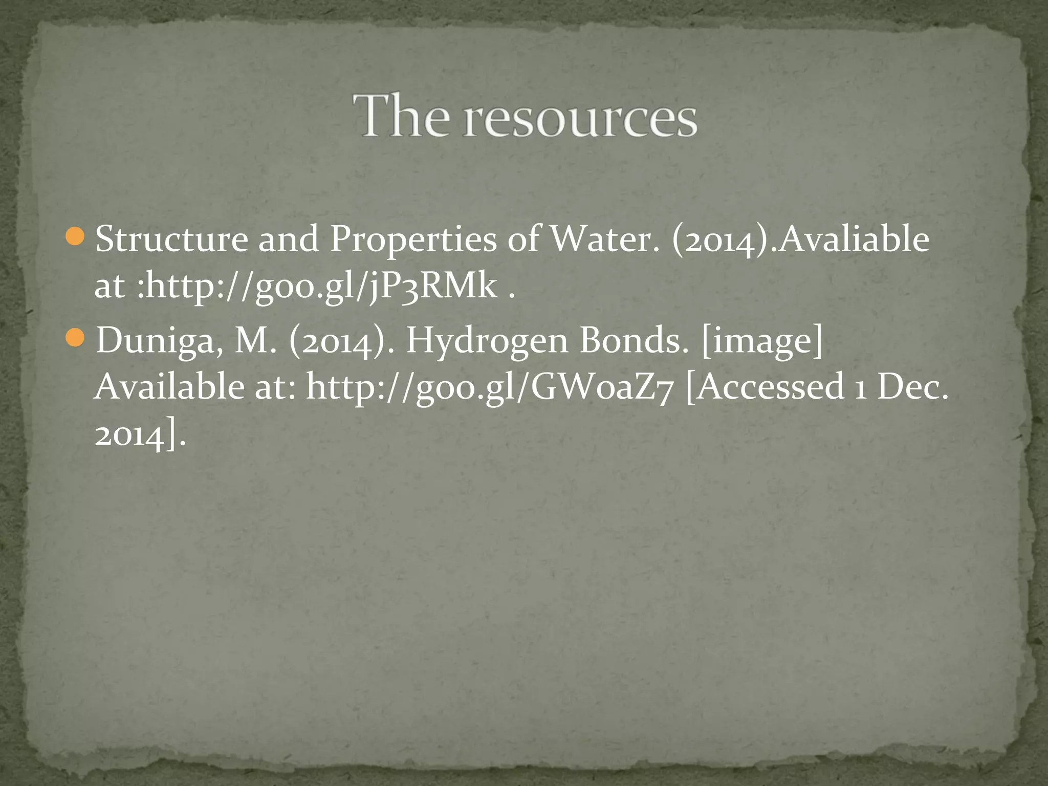 The Chemical Structure of Water | PPT