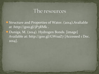 The Chemical Structure of Water | PPT