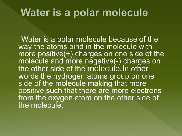 Structure and properties of water | PPTX | Chemistry | Science