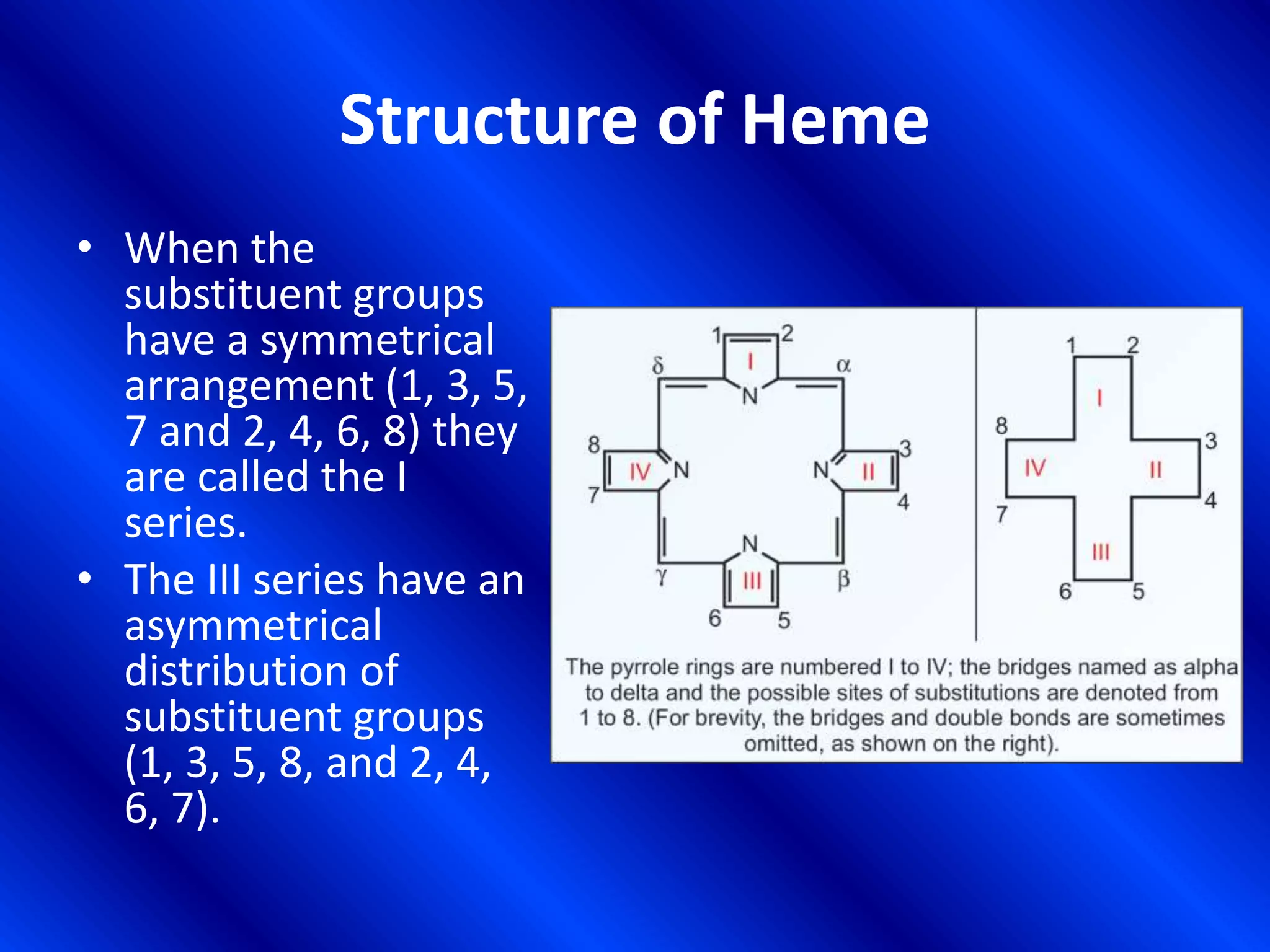 Heme Structure. synthesis and porphyrias | PPTX