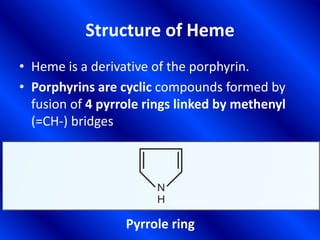 Heme Structure. synthesis and porphyrias | PPTX