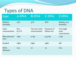 Structure and types of dna & rna | PPT