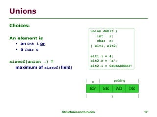 Structure and Union.ppt | Programming Languages | Computing